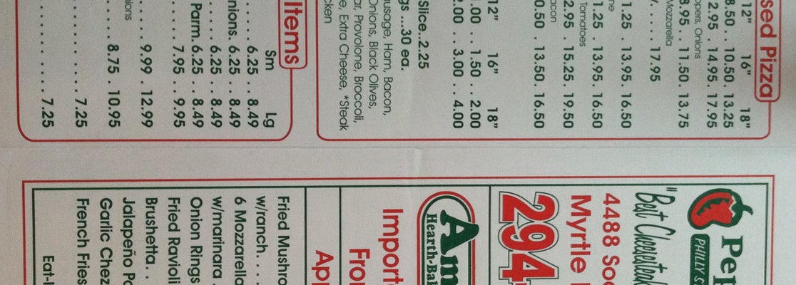 Peppers Philly Steaks & Pizza - Pizzeria in Myrtle Beach