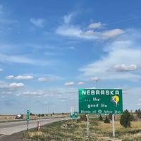 Wyoming / Nebraska State Line - Border Crossing in Pine Bluffs