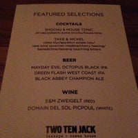 Menu - Two Ten Jack - Lockeland Springs - 33 tips from 1124 visitors