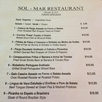 Menu - Sol-Mar - North Ironbound - Newark, NJ