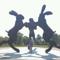 Giant Dancing Rabbits - Sculpture Garden in Dublin