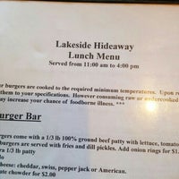 Menu - Lakeside Hideaway - Diner in Rockaway Beach