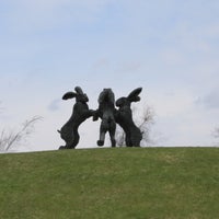Giant Dancing Rabbits - Sculpture Garden in Dublin