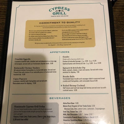 Cypress Grill - Cajun and Creole Restaurant in Oak Hill