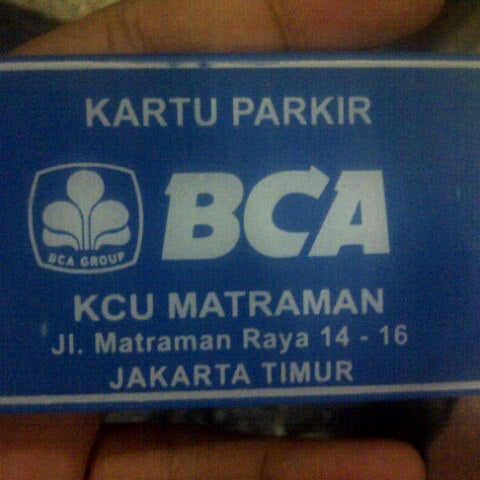 BCA KCU Matraman - Jalan Matraman Raya No. 14-16 - Jakarta