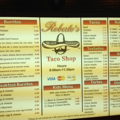 Roberto's Taco Shop - 2744 El Cajon Blvd - San Diego