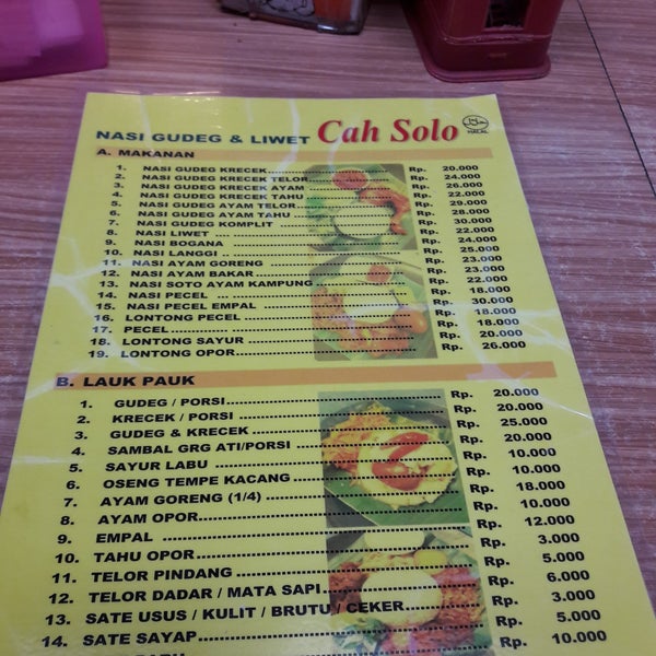 Nasi Gudeg & Liwet Cah Solo - Pasar Modern BSD