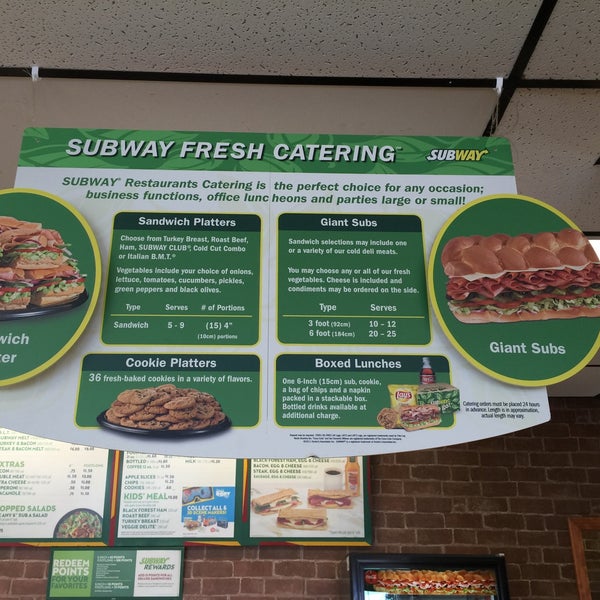 Subway Menu Prices