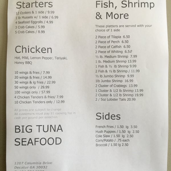Big Tuna Seafood - Decatur, GA