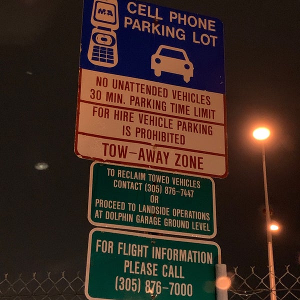 Cell Phone Parking Lot - Miami International Airport - 9 tips