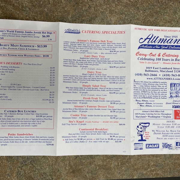 Attman's Authentic New York Delicatessen - Deli in Baltimore