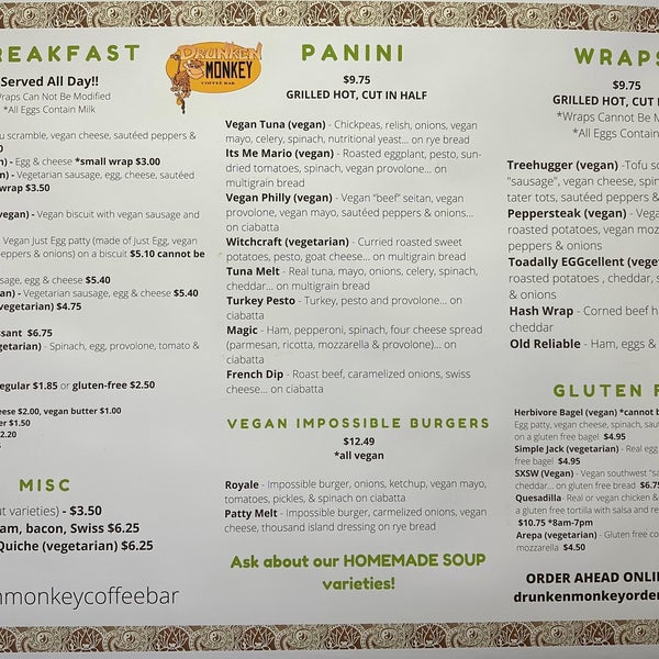 Drunken Monkey Coffee Bar - Colonialtown South - 109 tips from 2055 ...