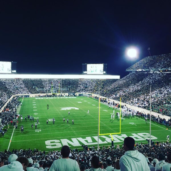 Michigan State Football Stadium At Night