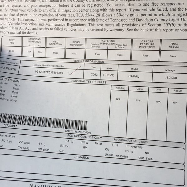 Metropolitan Nashville Vehicle Inspections: Station 3 - Madison, TN