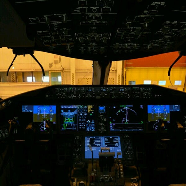 Boeing 787 Cockpit At Night