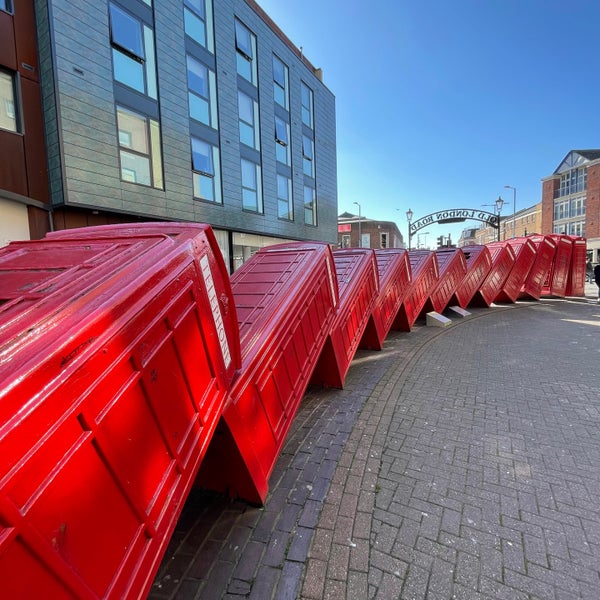 "Out of Order" David Mach Sculpture (Phoneboxes) - Public Art
