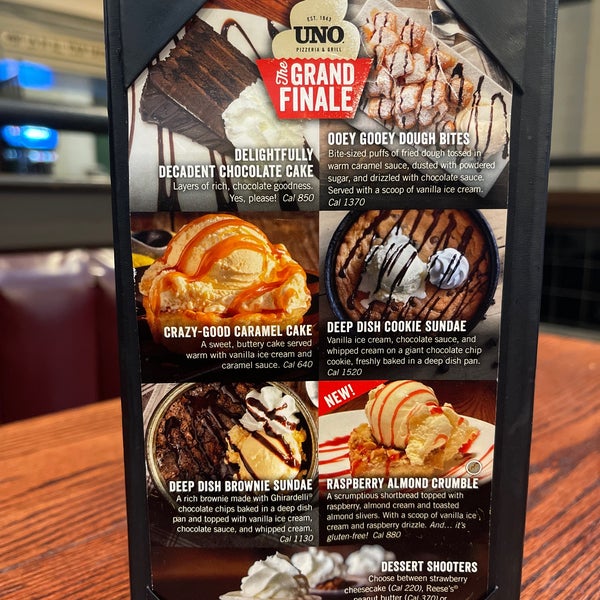 Uno Chicago Grill Menu