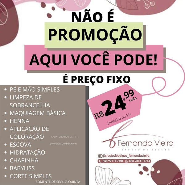 Fernanda Vieira Studio de Beleza - Parque 10 de Novembro - Rua Sophia ...