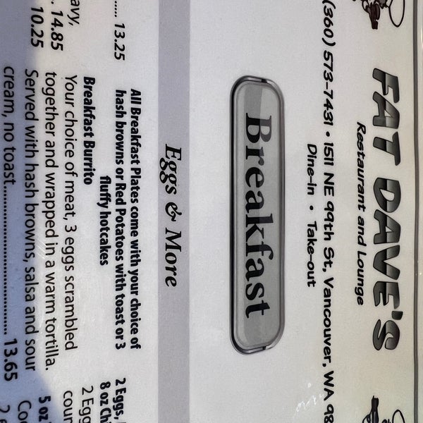 Fat Daves - Hazel Dell - Diner
