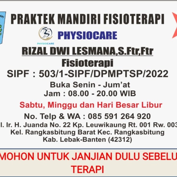 Praktek Mandiri Fisioterapi Physiocare - Rangkasbitung Bar., Kec ...