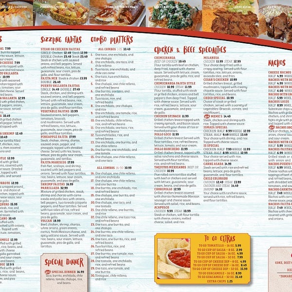 Puerto vallarta menu store