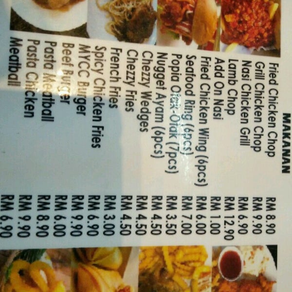 Chicken Chop Menu