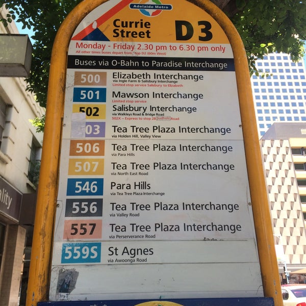 Bus Stop D3 Currie Street - Adelaide, SA