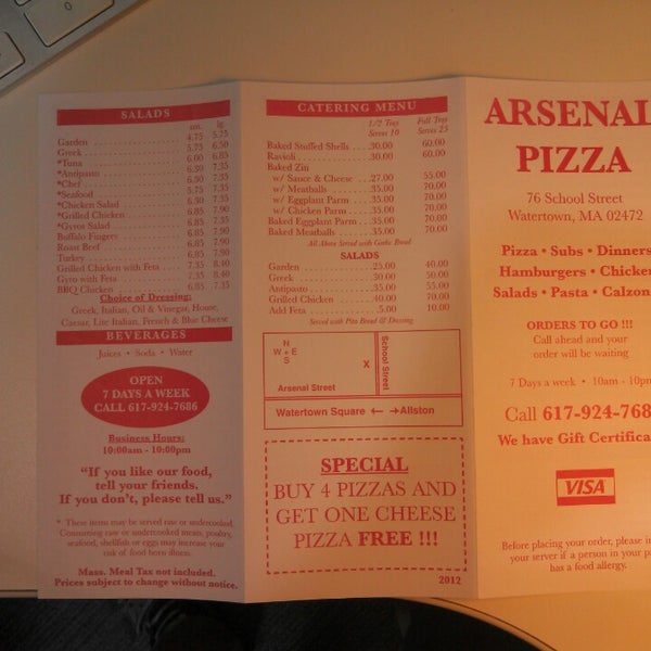 Arsenal Pizza (Now Closed) - East Watertown - 3 tips