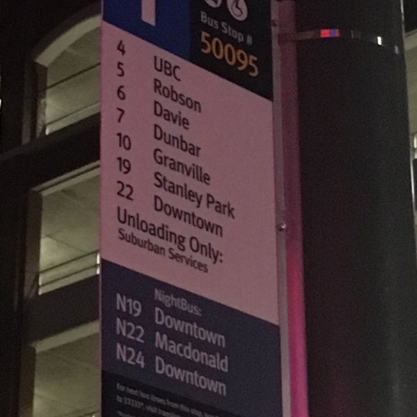 Bus Stop 50096 (4,6,7,10,19,22,209,210,N24) - Downtown Vancouver - 1 ...