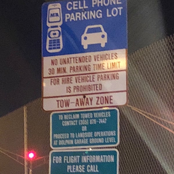 Cell Phone Parking Lot - Miami International Airport - 9 tips