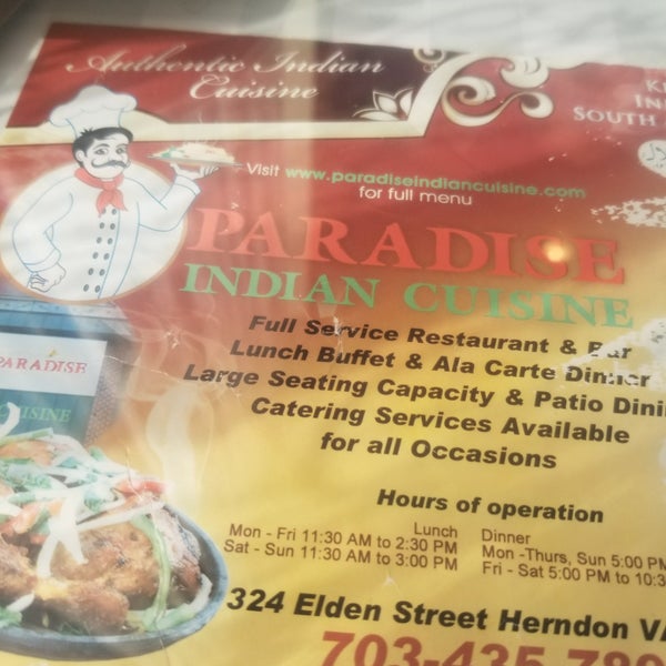 Paradise Indian Cuisine - 324 Elden St