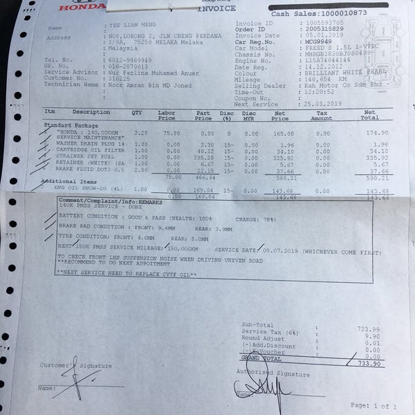 Kah Motors Honda Service Centre - Jalan Taman Teknologi Cheng 32