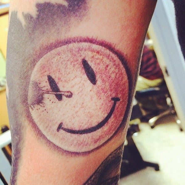 Watchmen Smiley Face Tattoo