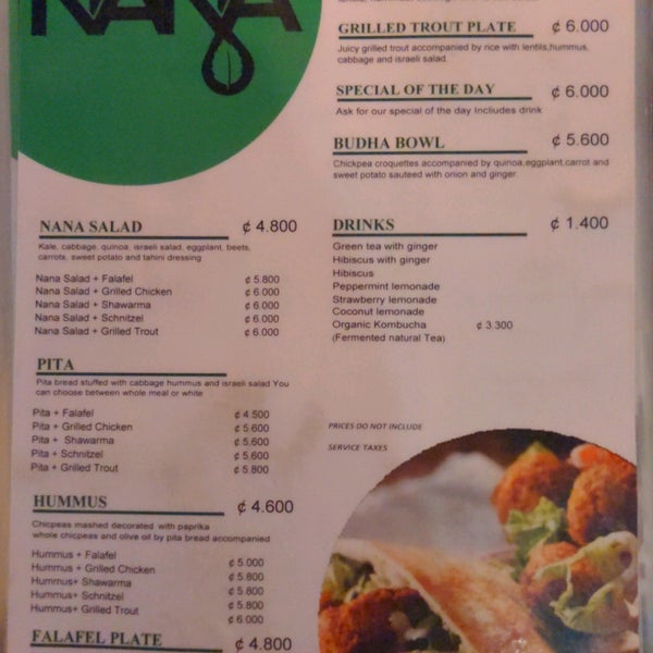 Nana Falafel & Juice Bar - Américas - 100 m norte del Hilton San José ...