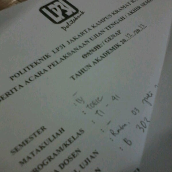 Politeknik LP3I Jakarta kampus Kramat - Jakarta Pusat, Jakarta