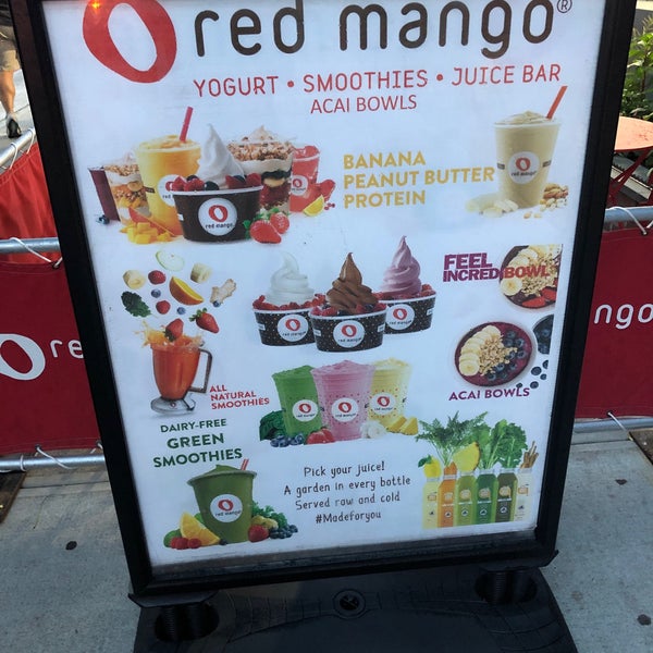 Red Mango Smoothie Menu