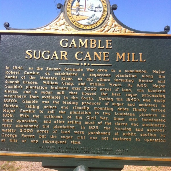 Gamble Plantation Sugar Cane Mill Ruins - Historic and Protected Site