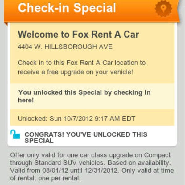 Fox Rental Car Tampa
