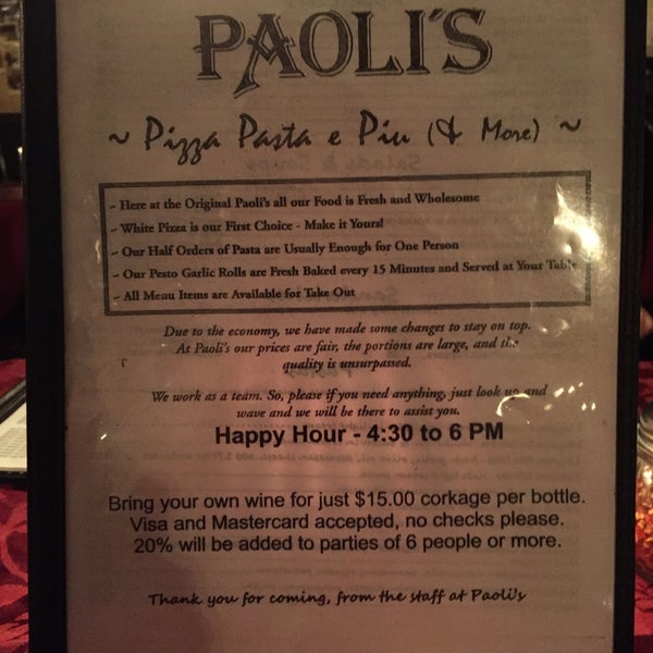 Photos at Paoli's Pizzeria & Piano Bar - Pizza Place
