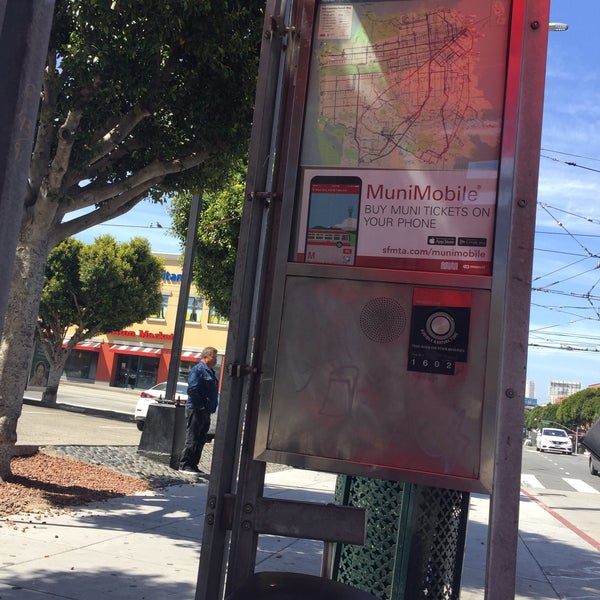 MUNI Bus Stop - 16th & Potrero - Bus Line in Mission District