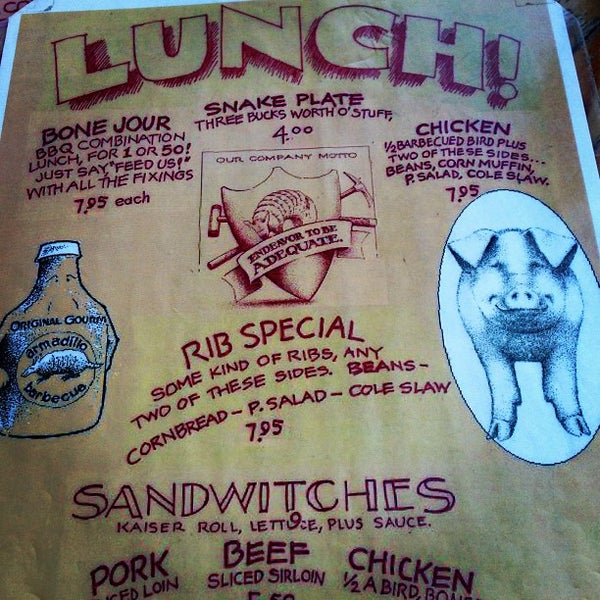 Armadillo BBQ (Now Closed) - BBQ Joint