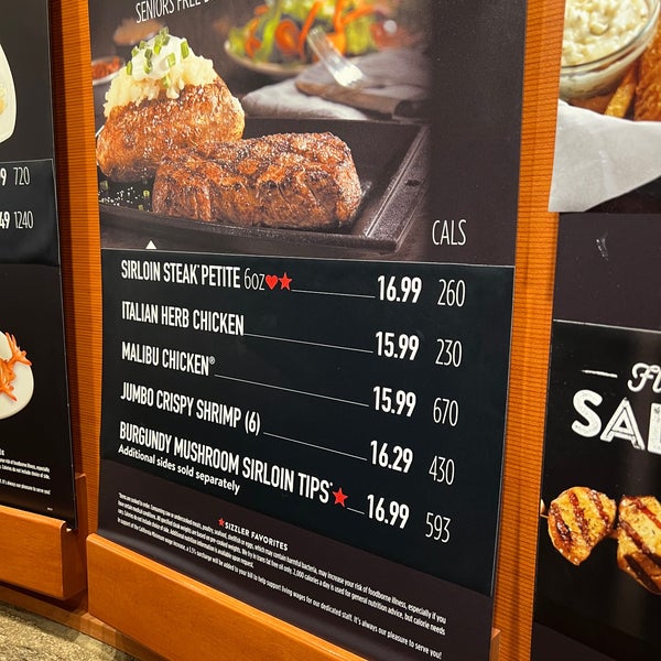 Sizzler Menu