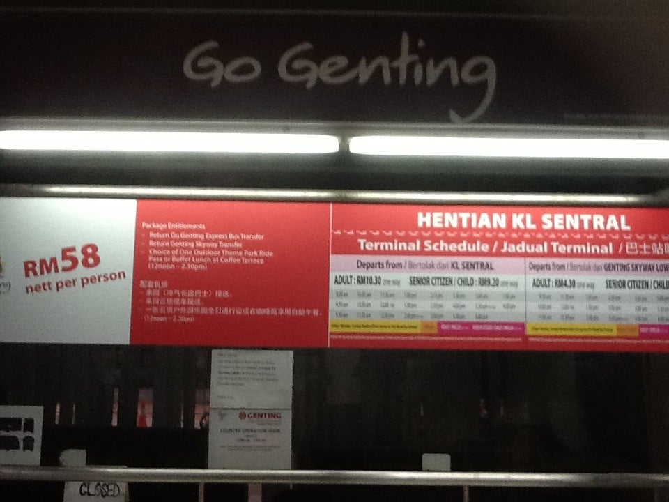 Kl Sentral To Genting Bus Timing
