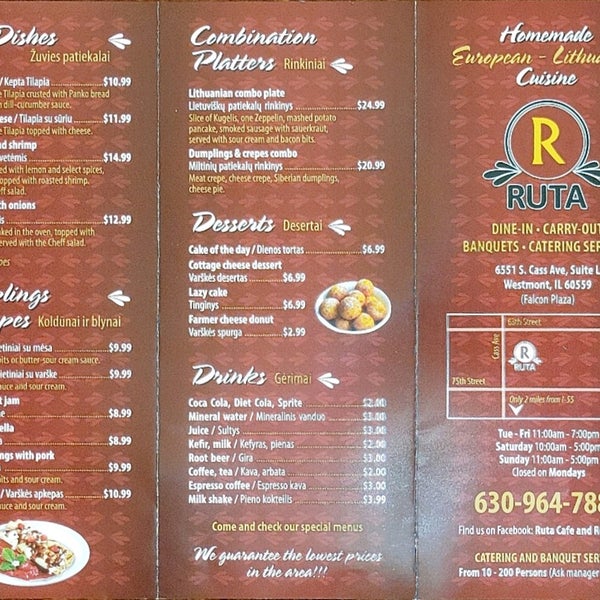 Ruta Restaurant - Eastern European Restaurant in Westmont