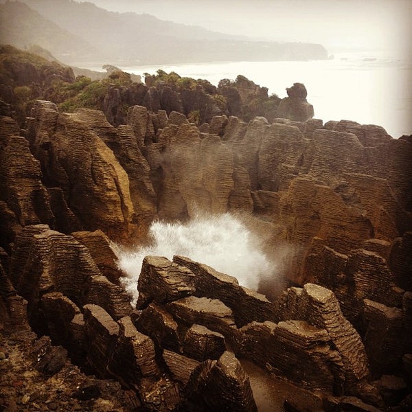 Punakaiki Pancake Rocks and Blowholes - Scenic Lookout in Punakaiki