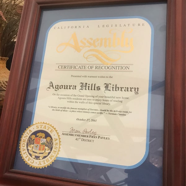 County of Los Angeles Public Library - Agoura Hills - Whizin's Row - 1 ...