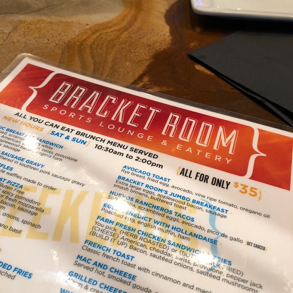 Bracket Room Menu