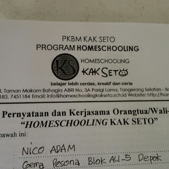 Homeschooling Kak Seto Pusat - Tangerang Selatan, Banten