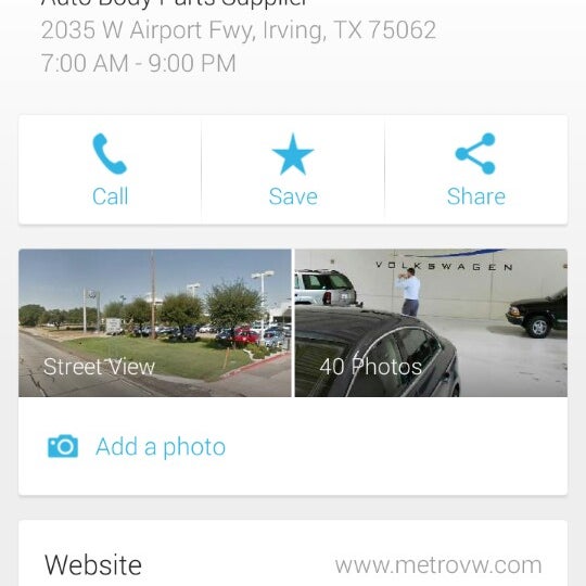 Metro Volkswagen Service Center (Now Closed) - Car Dealership