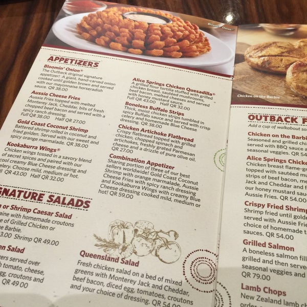 Outback Steakhouse Menu Appetizers